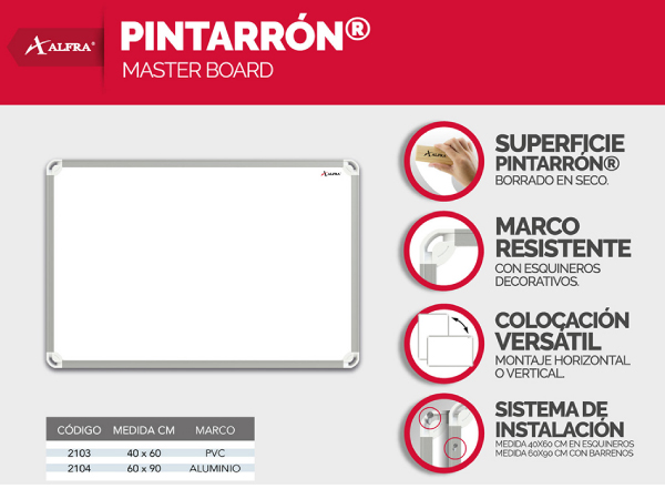 Pintarrón® Blanco Master Board - Pizarron Blanco
